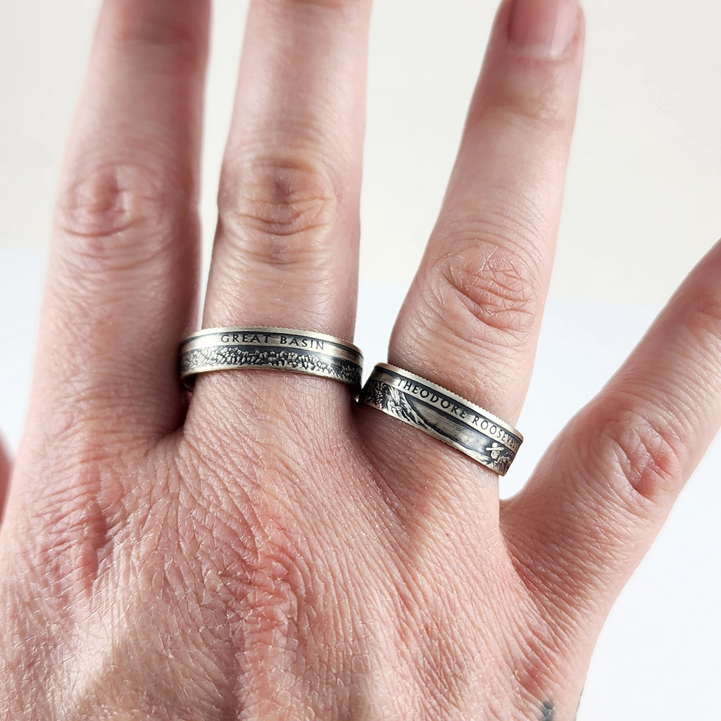 90% Silver National Park Quarter Rings - Handmade by Midnight Jo