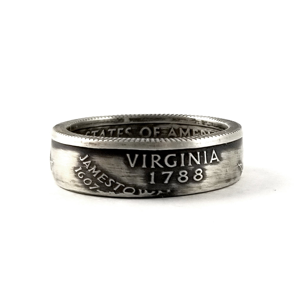 90% Silver Virginia Quarter Ring - Unique Wedding Rings