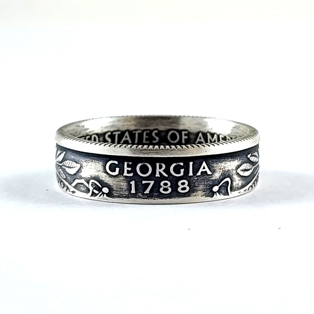 90% Silver Georgia Quarter Ring - Handmade Coin Jewelry by Midnight Jo