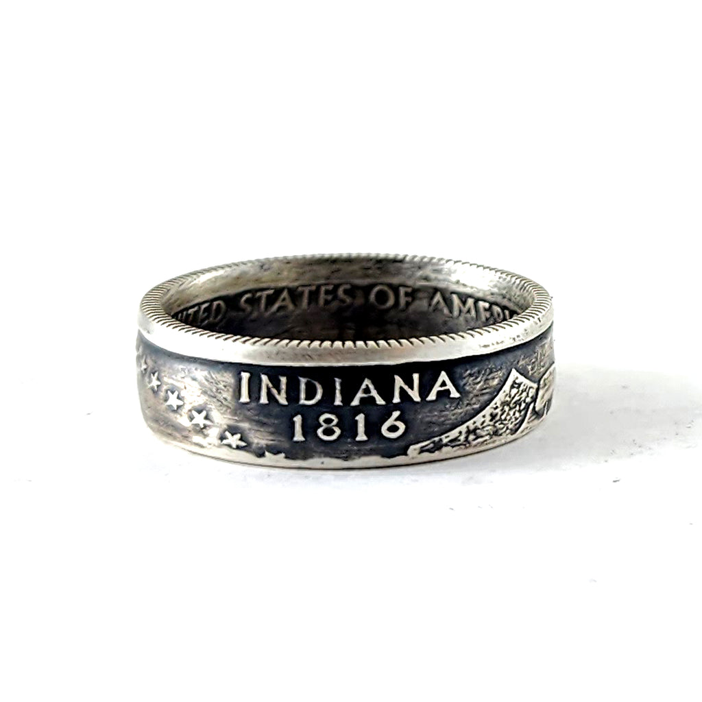 Silver Indiana Coin Ring - State Quarter Rings by Midnight Jo