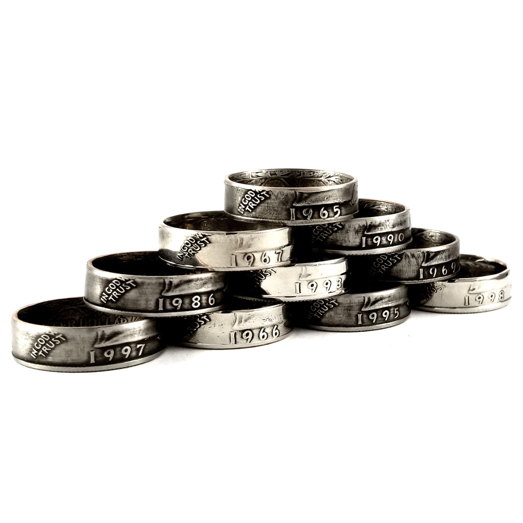 1965-1998 Washington Quarter Coin Ring - Unique Birthday Gifts