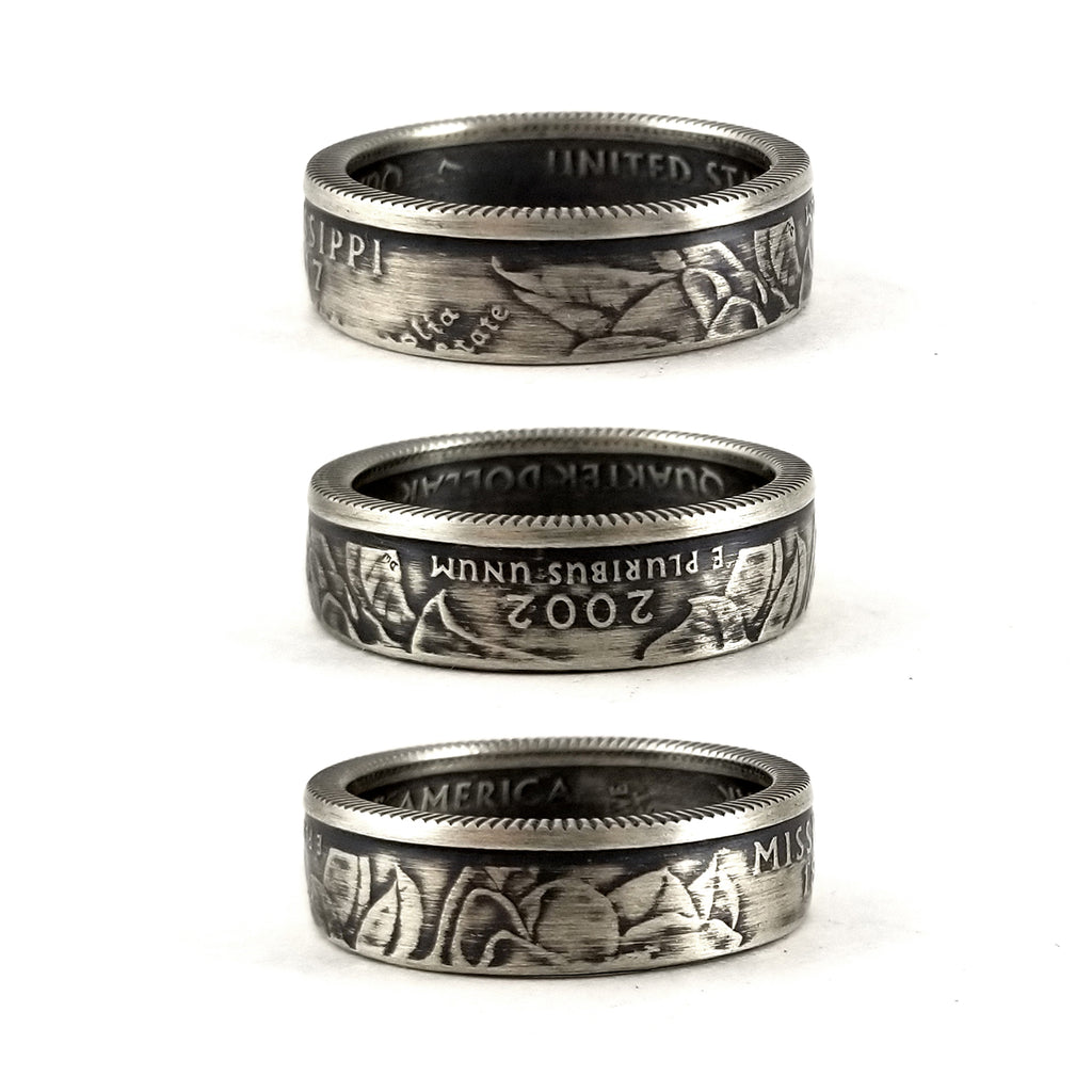 90% Silver Mississippi Quarter Ring - Silver Coin Rings by Midnight Jo
