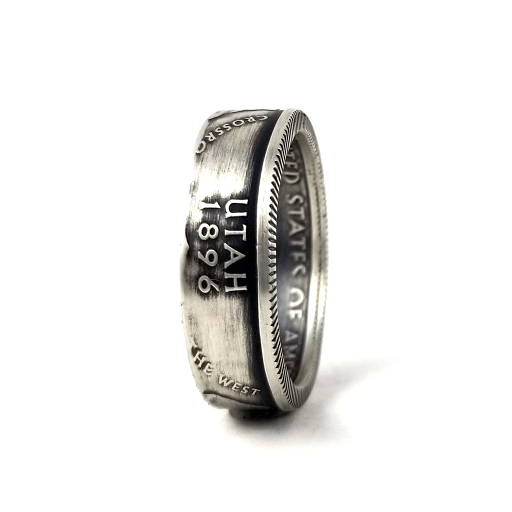 Silver Utah Quarter Ring - Silver Coin Rings by Midnight Jo