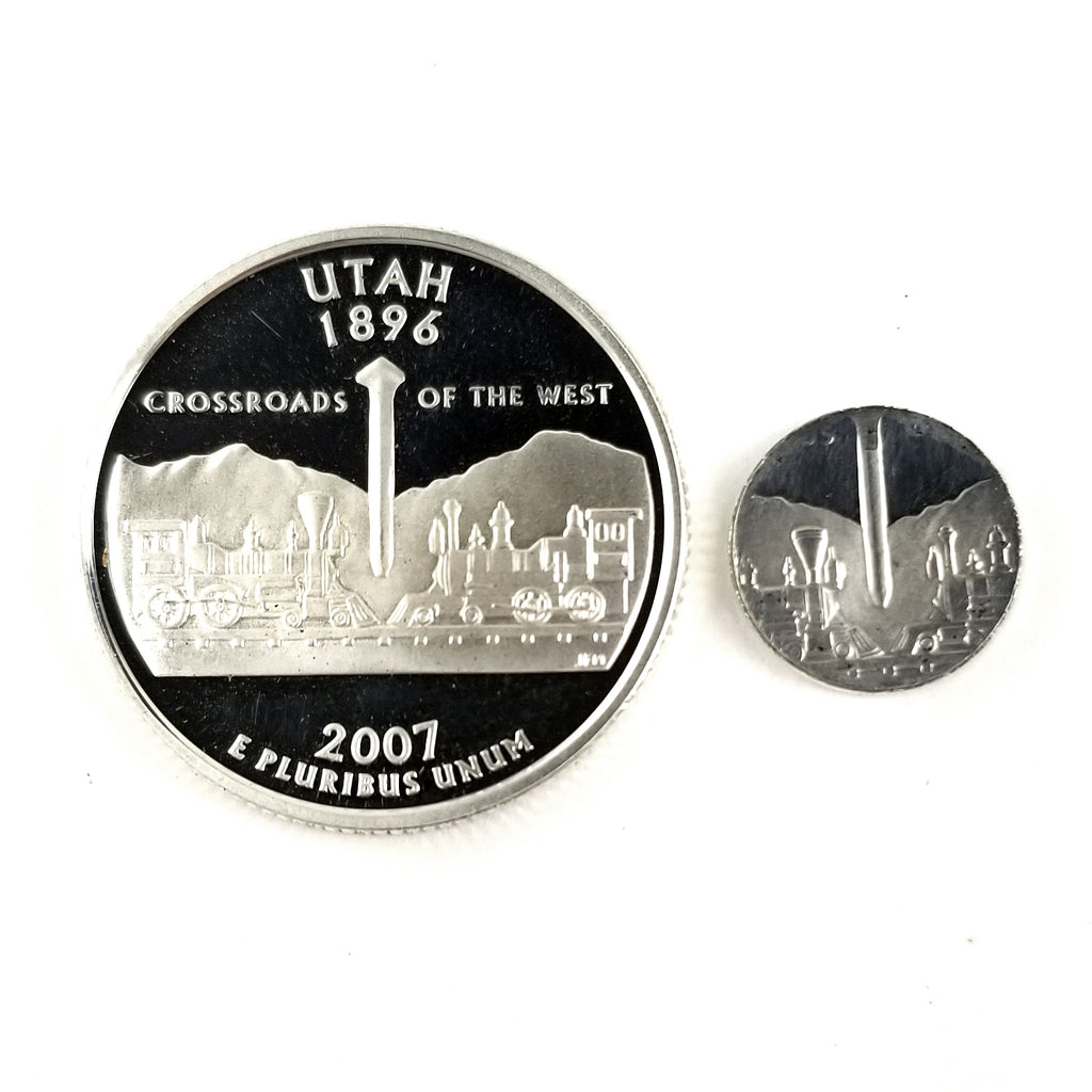 Silver Utah Quarter Ring - Silver Coin Rings by Midnight Jo