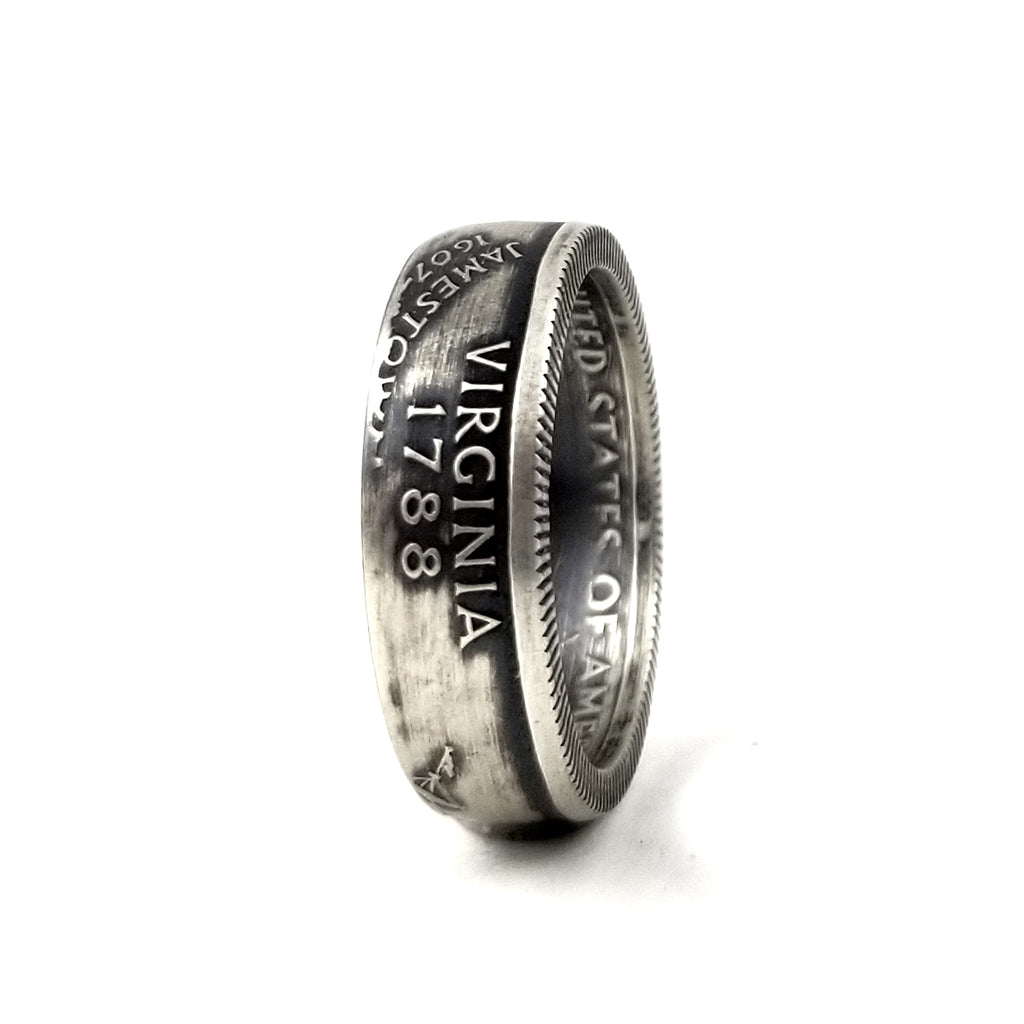 90% Silver Virginia Quarter Ring - Unique Wedding Rings