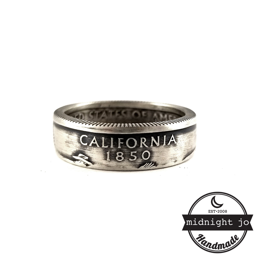 90% Silver California Quarter Coin Ring by Midnight Jo