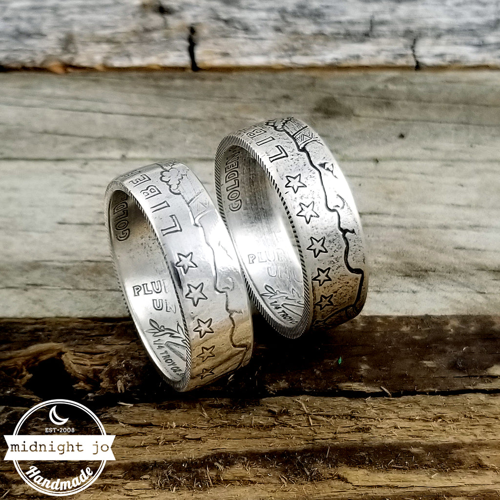 1/4 oz Fine Silver Incuse Indian Coin Ring by Midnight Jo