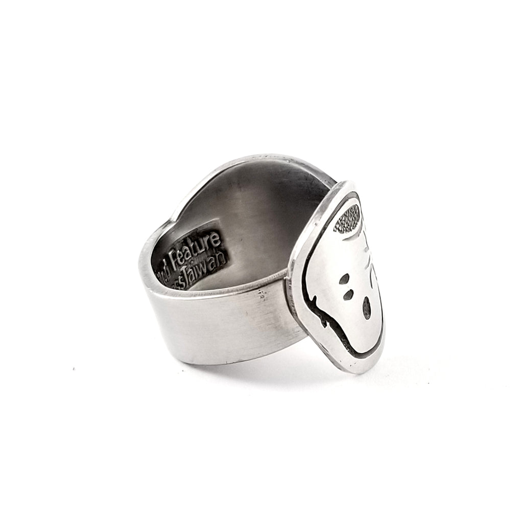 Snoopy Hugging Woodstock Stainless Steel Spoon Ring by Midnight Jo