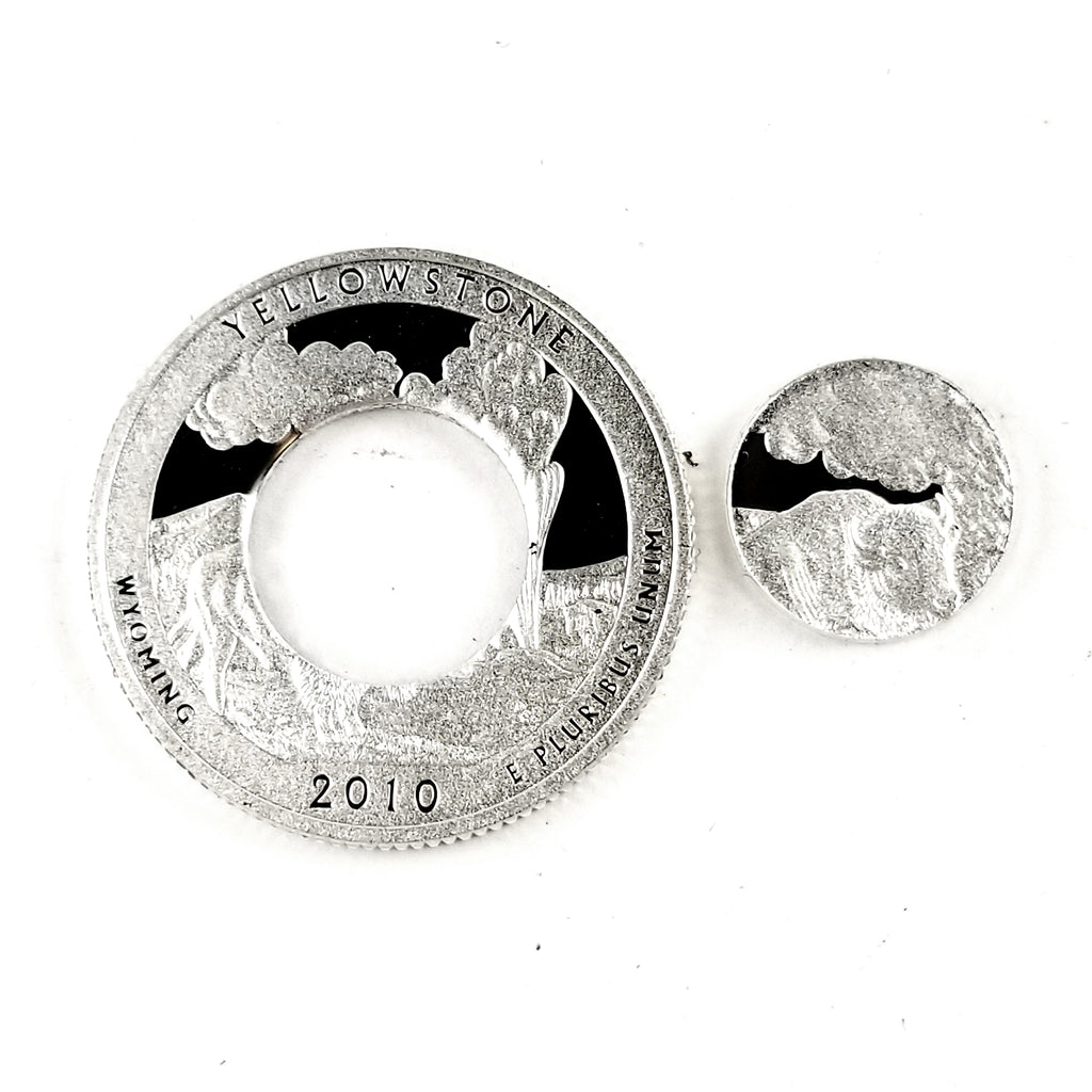 90% Silver Yellowstone National Park Quarter Ring by Midnight Jo